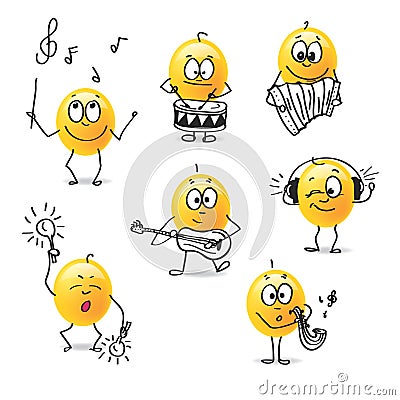 Vector Smiley Musical Instruments Royalty Free Stock Image - Image ...