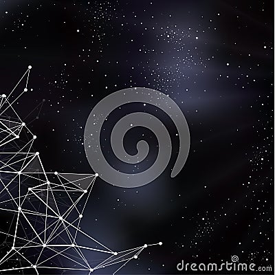 Vector Space Illustration. Stylized Outerspace Background With P ...