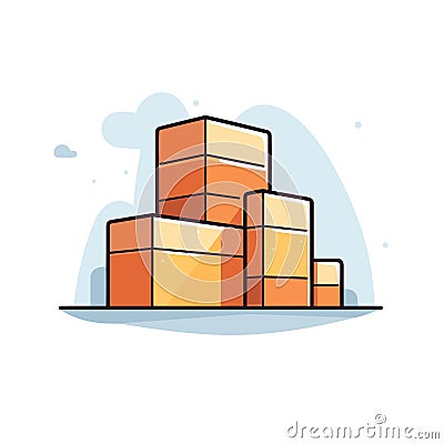 Vector Of A Stack Of Boxes Icon | CartoonDealer.com #283462213
