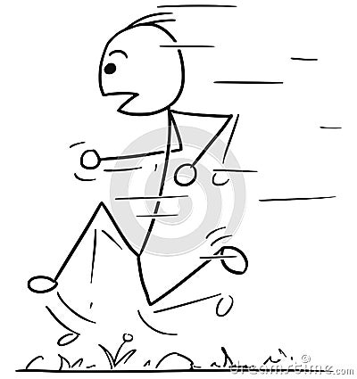 Vector Stickman Cartoon Of Fast Running Man | CartoonDealer.com #90105105