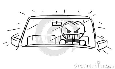 Vector Stickman Cartoon Of Mad Car Driver Stock Vector - Image: 87255992
