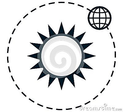 Vector Sun Earth Orbit Simple Vector Illustration Stock Vector - Image ...