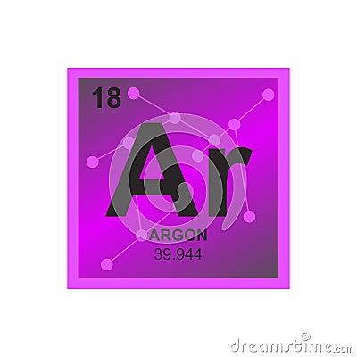 Vector Symbol Of Argon On The Background From Connected Molecules ...