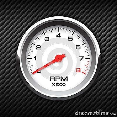 Vector Tachometer On Carbon Background | CartoonDealer.com #111377432