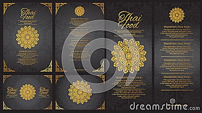 Vector Thai Food Restaurant Menu Template.thai Tradition Stock Vector ...