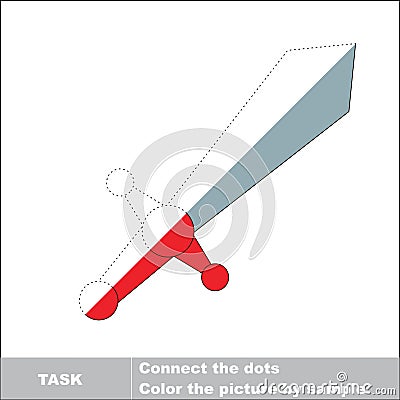 Vector Trace Game. Sword To Be Colored. Stock Vector - Image: 62843301