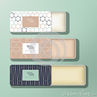 Vector Trendy Solid Perfume Mini Tin Box Package | CartoonDealer.com ...