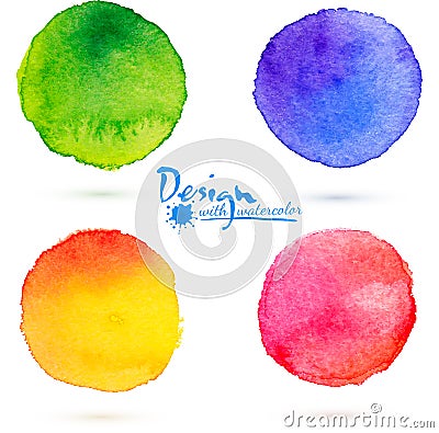 Vector Watercolor Circle Splashes Set Royalty Free Stock Images - Image ...