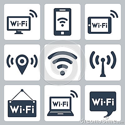 Vector Wifi Icons Set Stock Image - Image: 34987781
