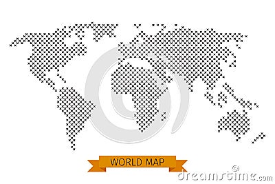 Vector World Map Cross Dot | CartoonDealer.com #215098920