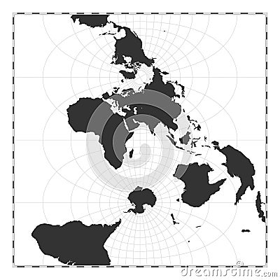 Vector World Map. Transverse Spherical Mercator Projection ...