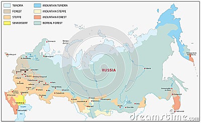 Vegetation Map Russia Stock Illustration - Image: 68246379