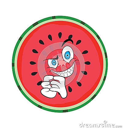 Evil Cartoon Illustration Of Watermelon | CartoonDealer.com #196251999