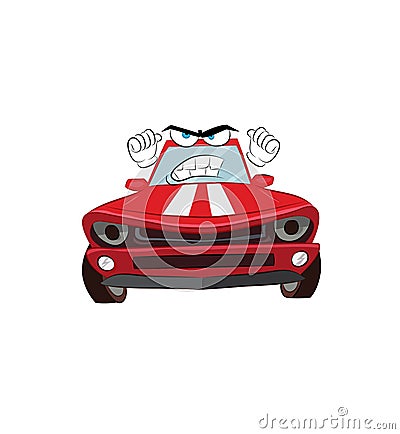 Angry Cartoon Illustration Of Mustang Car | CartoonDealer.com #198054984