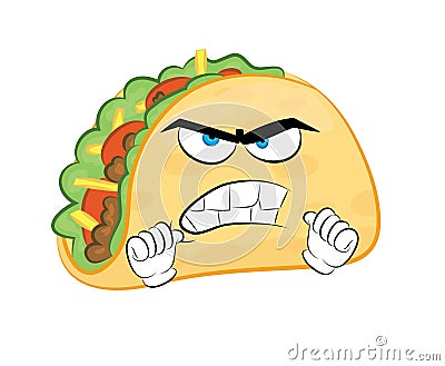 Angry Cartoon Illustration Of Taco | CartoonDealer.com #198413145