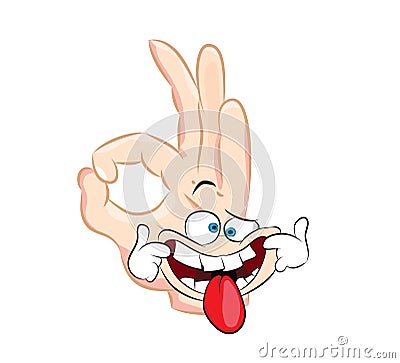 Annoying Cartoon Illustration Of OK Symbol | CartoonDealer.com #198499661