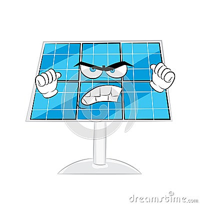 Angry Cartoon Illustration Of Solar Battery | CartoonDealer.com #198721690