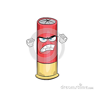 Angry Cartoon Illustration Of Shotgun Bullet | CartoonDealer.com #198833212