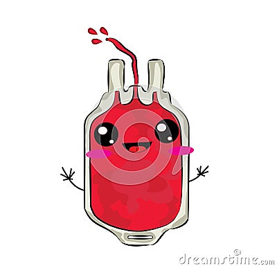 Cute Cartoon Illustration Of Blood Pack | CartoonDealer.com #198833707
