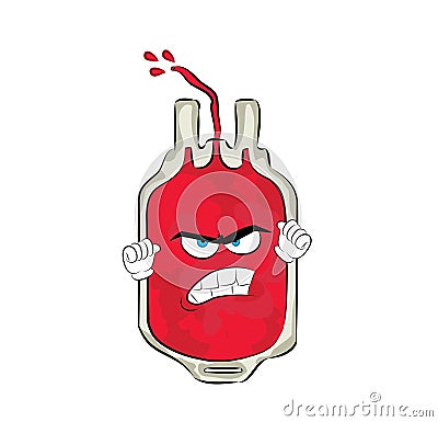 Angry Cartoon Illustration Of Blood Pack | CartoonDealer.com #198833717