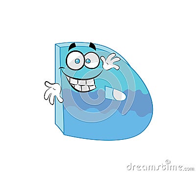 Happy Cartoon Illustration Of Blue Letter D | CartoonDealer.com #198938581