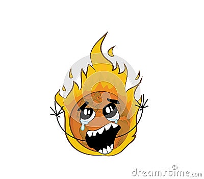 Crying Internet Meme Illustration Of Burning Earth Globe ...
