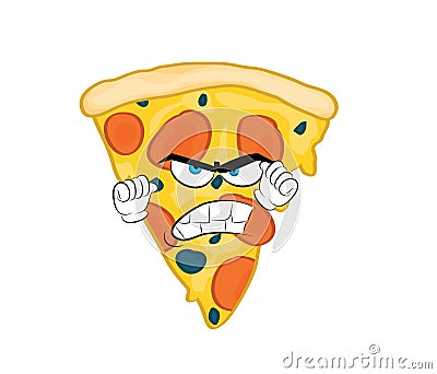 Angry Cartoon Illustration Of Pizza Slice | CartoonDealer.com #199547587