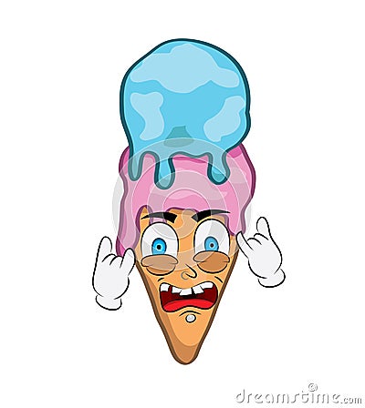 Punk Cartoon Illustration Of Melting Ice Cream | CartoonDealer.com ...