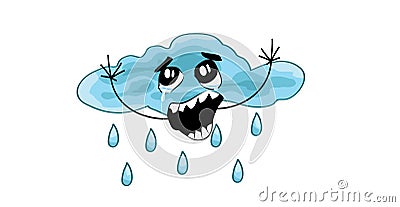 Crying Internet Meme Illustration Of Raining Clound Royalty-Free ...