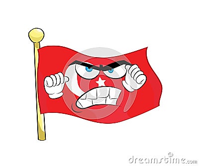 Angry Cartoon Illustration Of Turkey Flag | CartoonDealer.com #294193218