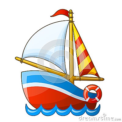 Velero Aislado En El Fondo Blanco Ilustración del Vector - Imagen: 63421519