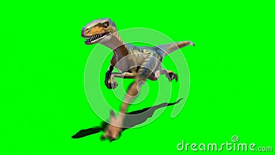 Velociraptor Running on Green Screen Stock Video - Video of running ...