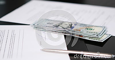 Venality, Bribe, Corruption Concept. Man Inserts Financial Bribe in an ...