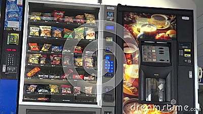 Vending Machine, Chips, Cookies, Candy Stock Video - Video of crisps ...