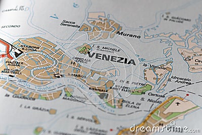 Venetië Op De Kaart Stock Foto - Afbeelding: 7767250