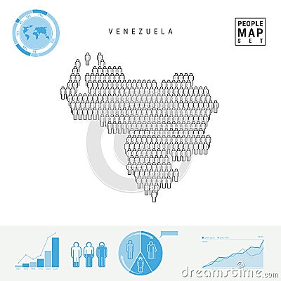 Venezuela People Icon Map. Stylized Vector Silhouette Of Venezuela ...