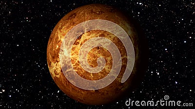 Venus Rotating on a Moving Star Backgrund. Loopable Stock Video - Video ...