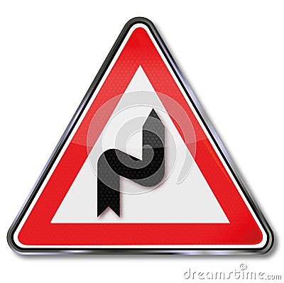 Warning Curvy Track And Road Layout Cartoon Vector | CartoonDealer.com ...