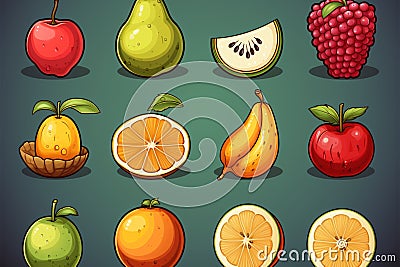 Versatile Vector Fruit Sprites For Game Design, Simple And Effective ...