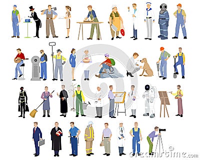 Verschiedene Berufe Eingestellt Vektor Abbildung - Bild: 51361241