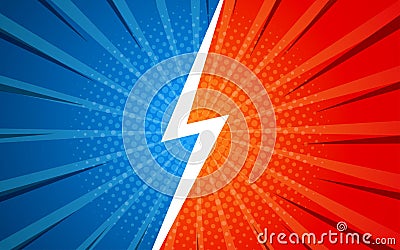 Versus Symbol In Comic Background For Duels. Vector Illustration ...