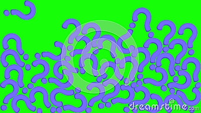 Vertical Animation of Question Mark Symbol Falling from Above on Green ...