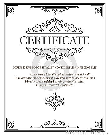 Vertical Certificate Template Diploma Vector Illustration | CartoonDealer.com #70525504