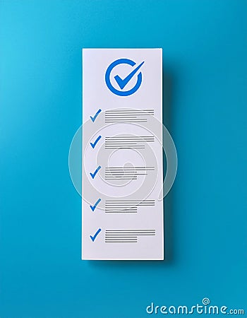 A Vertical Checklist With Blue Checkmarks And Lines For Text On A White ...