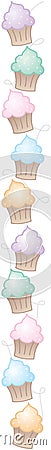 Vertical Cupcake Border Royalty Free Stock Images - Image: 5479369