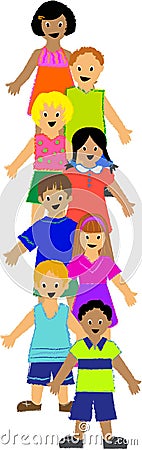 Vertical Group Of Children Stock Photos - Image: 6012433