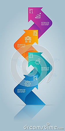Vertical Growth Arrow Infographic Presentation Element Template Vector ...