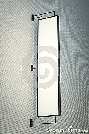 Vertical Light Box Signage On Brick Wall Royalty-Free Stock Photo ...