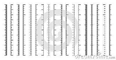 Vertical Measurement Scales With Divisions. Realistic Scale For ...