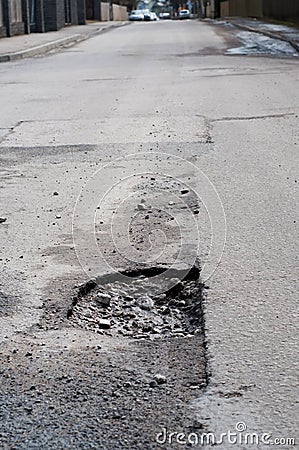 Very Big Pothole On The Road Royalty-Free Stock Image | CartoonDealer ...
